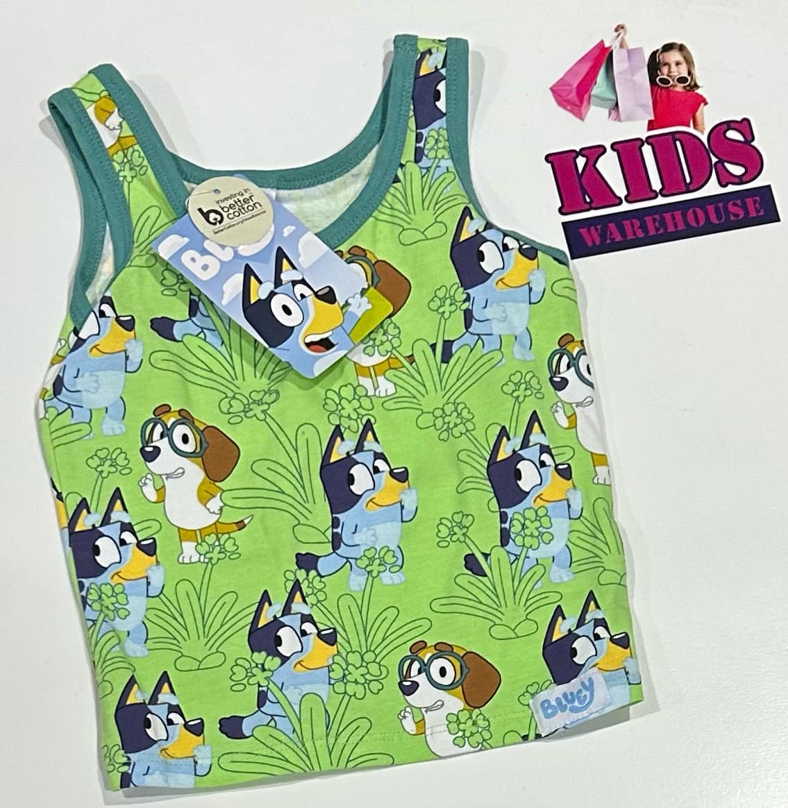 New Bluey Green Singlet Size 1 – Kids Warehouse AU