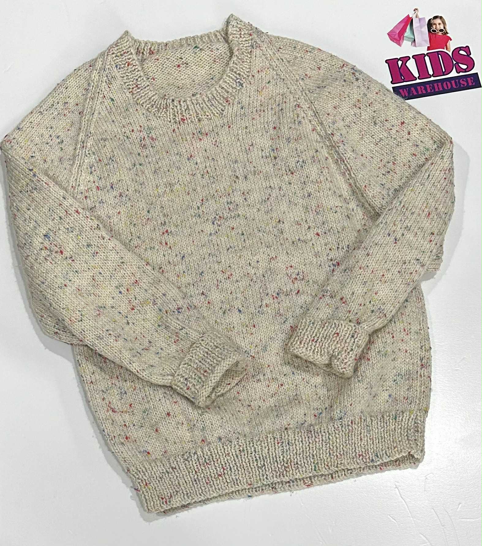 Homemade White Knit Jumper With Multicoloured Dot Pattern Size 9 – Kids ...