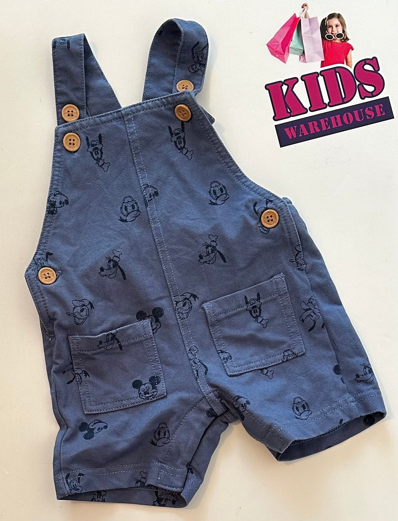 Disney Minnie, Donald & Goofy Blue Soft Overalls Size 000 – Kids ...