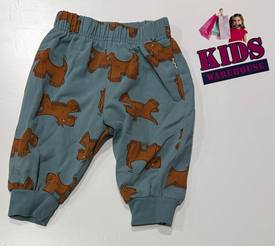 Bonds Blue Pants With Brown Dog Pattern Size 00 – Kids Warehouse AU