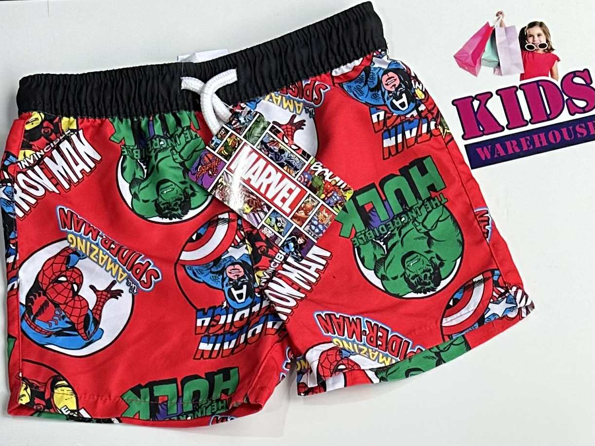 New New Marvel Red Shorts With Marvel Character Pattern Size 4 – Kids ...