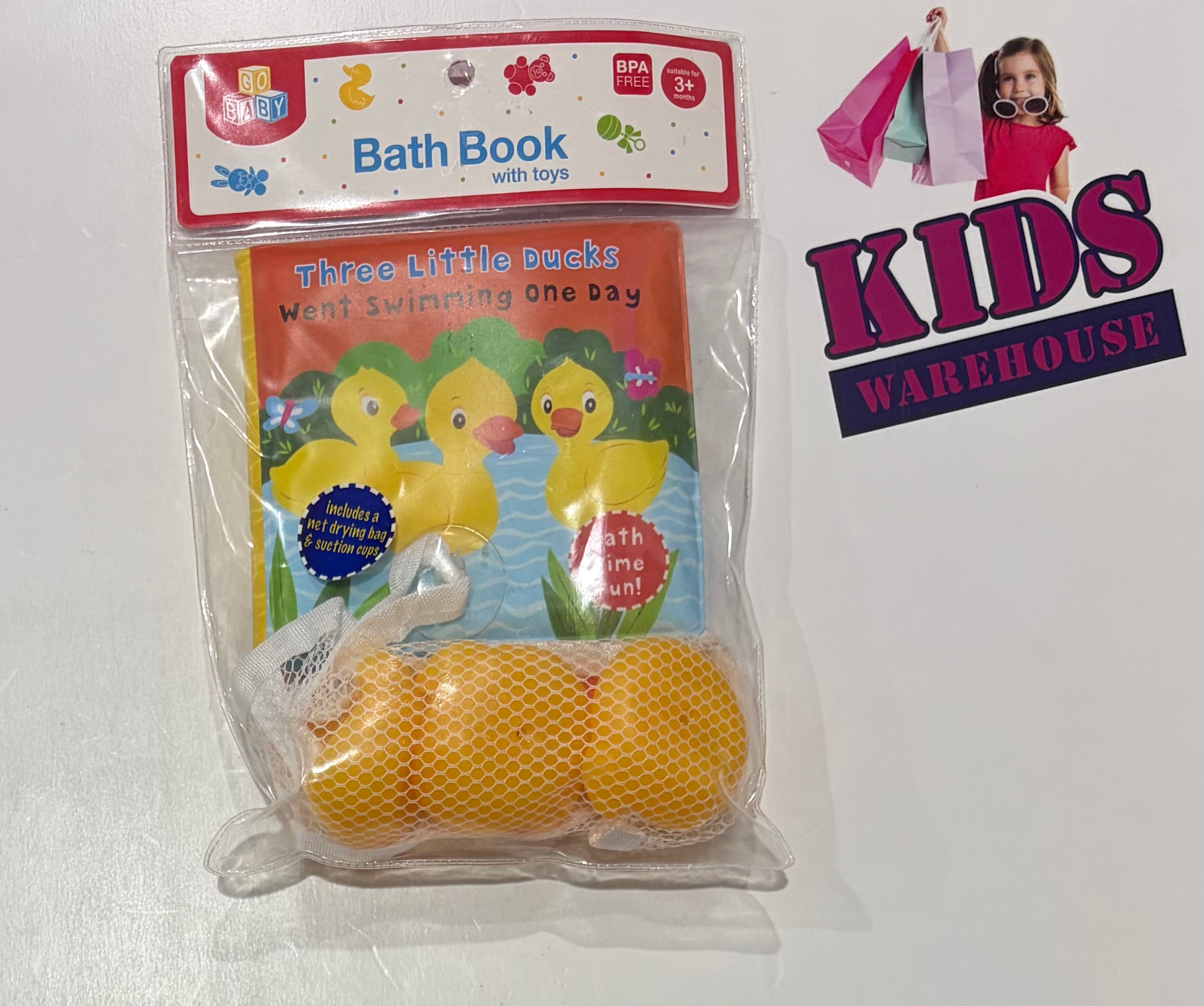 NEW Go Baby Bath Book With Toys Three Little Ducks Went Swimming One D ...