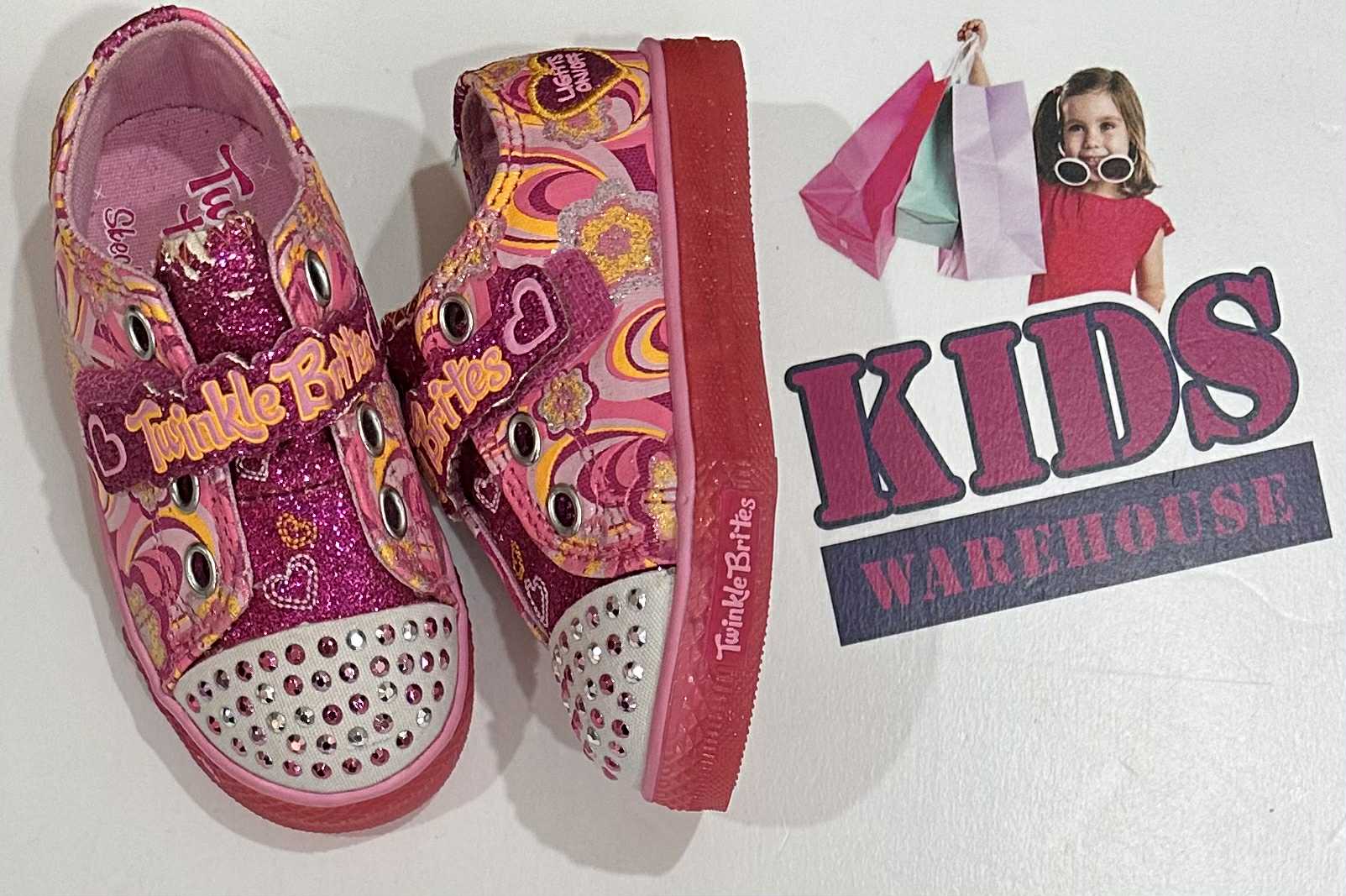 Skechers Twinkle Toes Light Up! Purple, Pink Glitters Size US5/UK4 (Ch ...