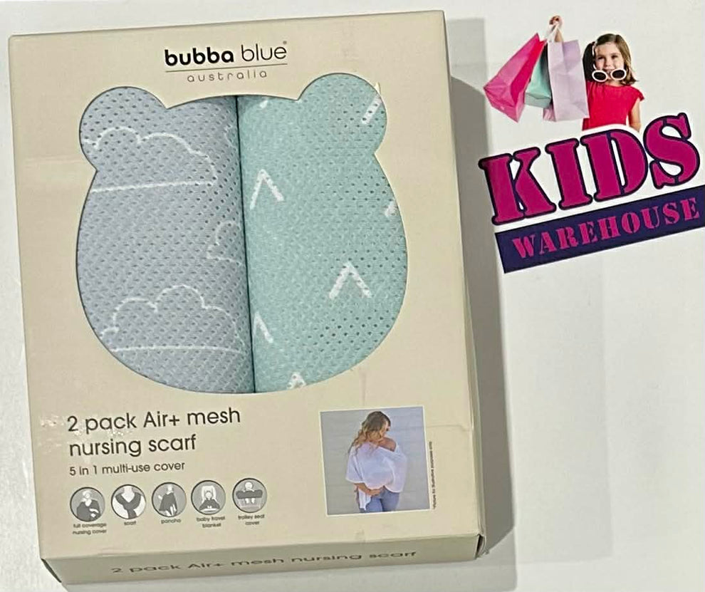 NEW Bubba Blue 2 Pack Air+ Mesh Nursing Scarf 5 In 1 Multi-Use Cover ...