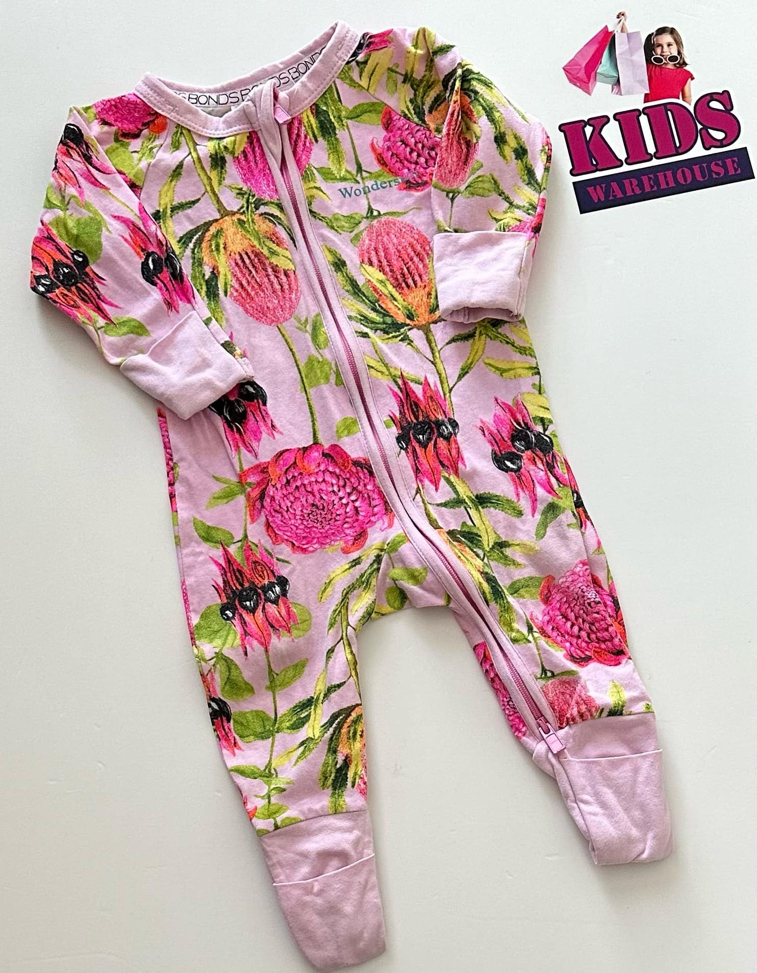 Bonds Pink Jumpsuit Size 000 – Kids Warehouse AU